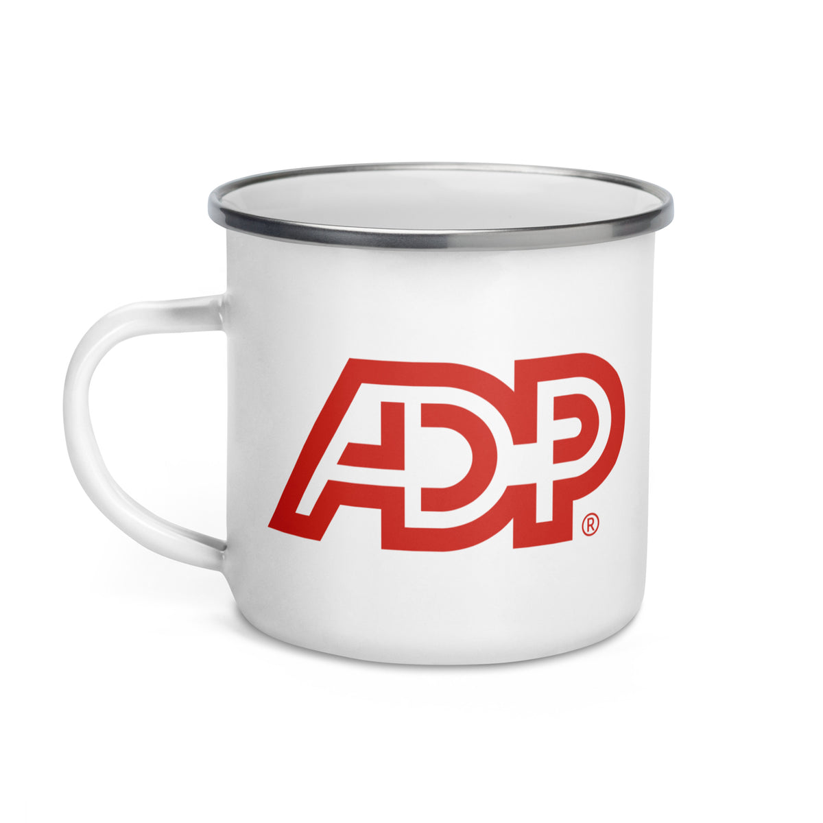 12oz Enamel Camping Mug (White) - ADP (Red) – ADP Company Store