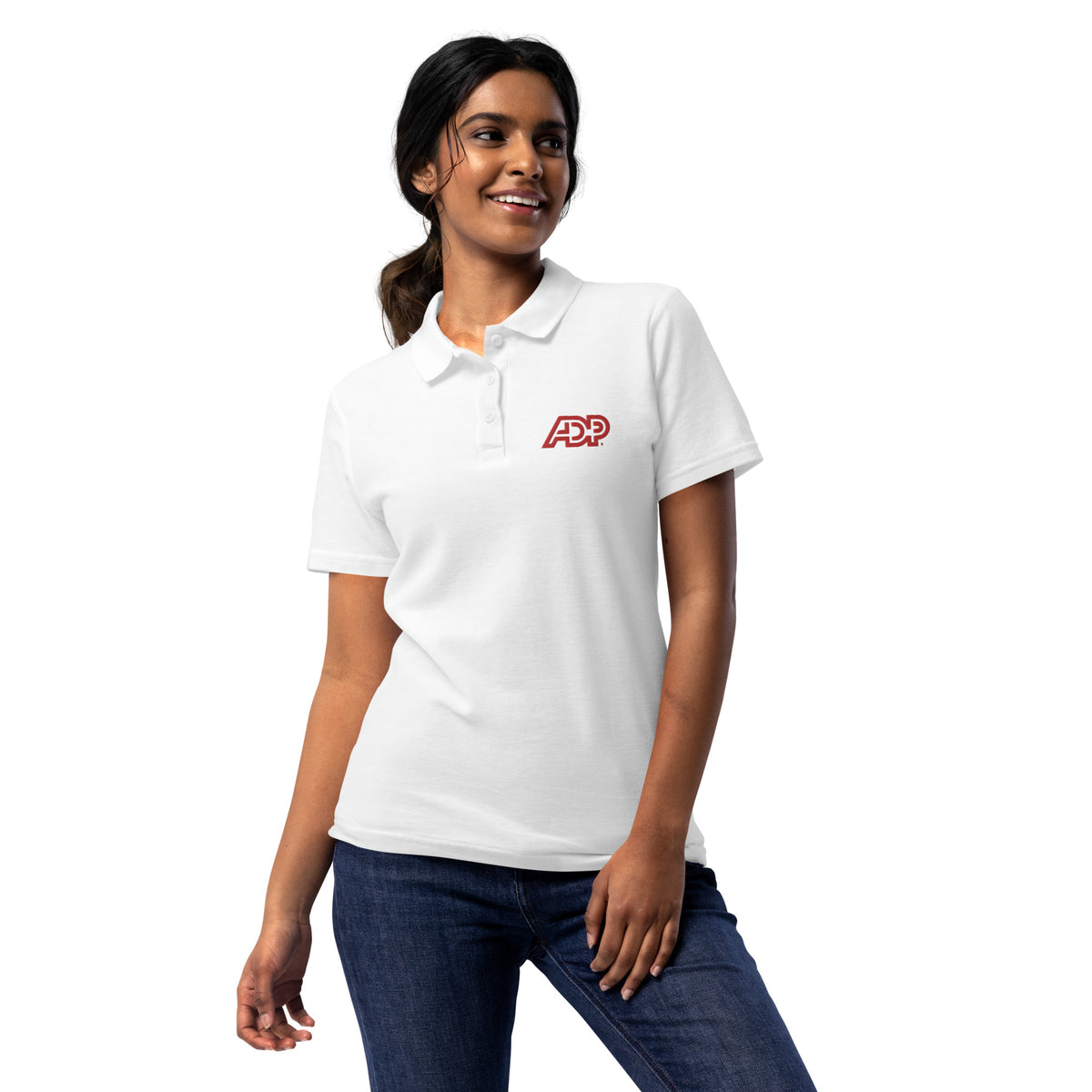 Women's Pique Polo Shirt (Various) - ADP (Red) (Embroidered) – ADP ...